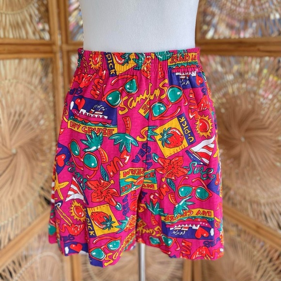 Vintage | Shorts | Vintage Funky Retro Bright Colorful Summer Themed ...
